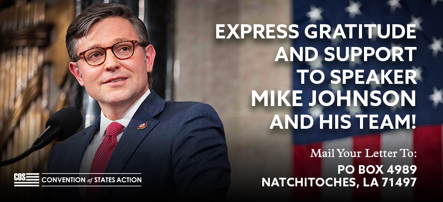 Join us today in sending a letter of thanks to Speaker Mike Johnson ...